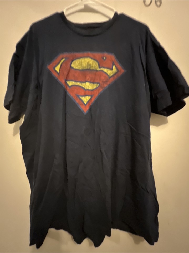 Superman Symbol Costume Distressed T-Shirt Navy XXL 2XL DC Comics ...