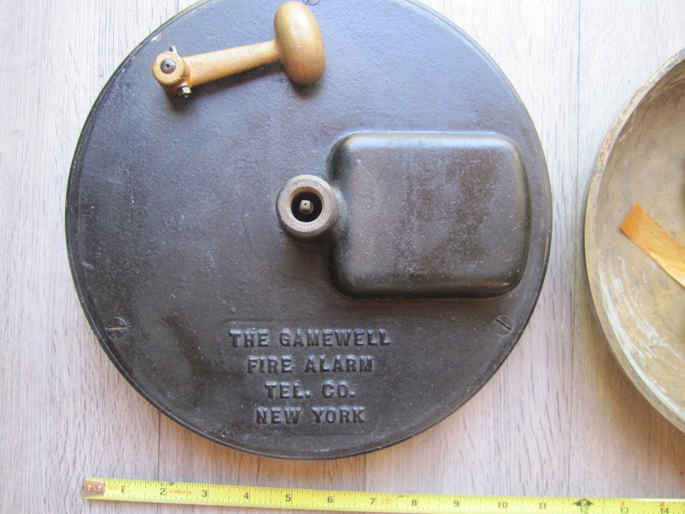 GAMEWELL Fire Alarm Tel. Co. 10" antique fire house brass bell | eBay