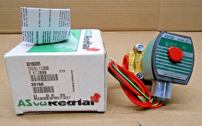 NEW ASCO 8210G035 2-WAY SOLENOID VALVE 3/4" NPT BRASS 120/60 110/50 VAC ...