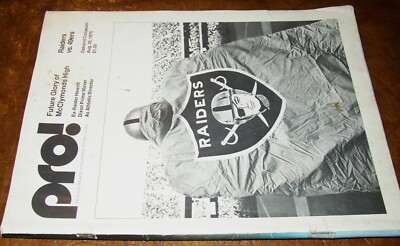 1975 August 30th Oakland Raiders PRO Game Program San Francisco 49ers ...