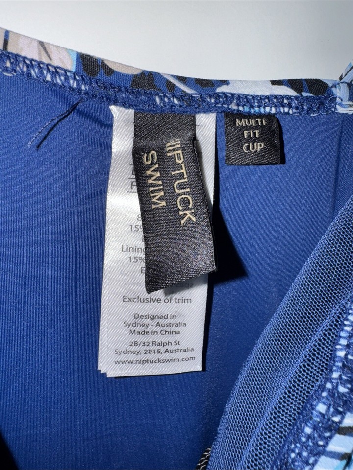 Nip Tuck Ruched Swimming Costume Swimsuit Size 8 Blue Floral New Tags ...