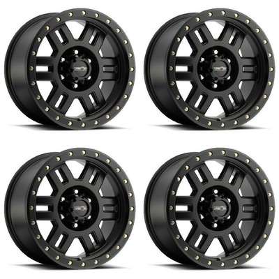 Set 4 17" Vision Off-Road 398 Manx Matte Black Wheels 17x8.5 5x4.5 Rims ...