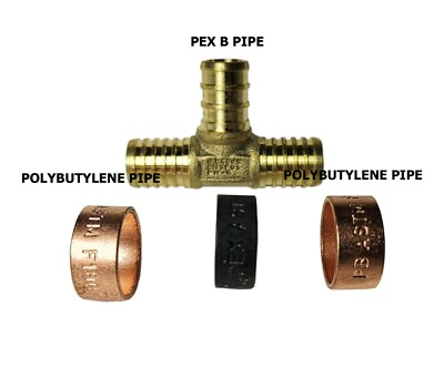 25) 1/2" PB X 1/2" PB X 1/2" PEX TEE, POLYBUTYLENE PEX TEE WITH RING ...