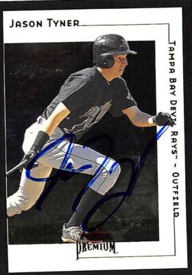Jason Tyner autographed baseball card (Tampa Rays) 2001 Fleer Premium ...