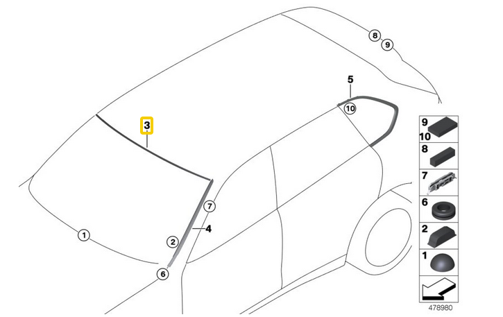 1 pcs Front Upper Windshield Seal For BMW X5 F15 X5 M 51317292394 | eBay