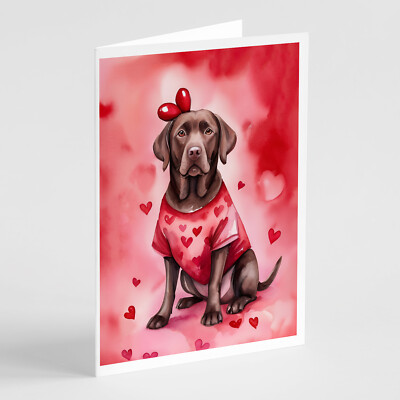 Chocolate Labrador Retriever My Valentine Cards Env Pack of 8 ...