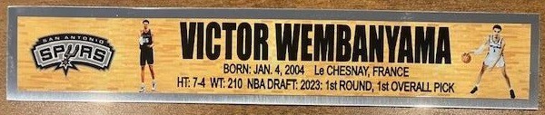 VICTOR WEMBANYAMA SAN ANTONIO SPURS FULL COLOR NAME PLATE | eBay