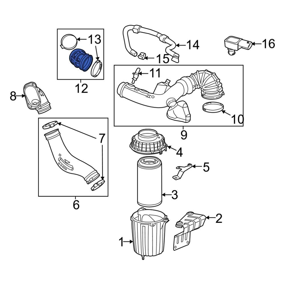 For+Ram+ProMaster+1500+2014-2020+Ram+68190499AA+Engine+Air+Intake+Hose ...