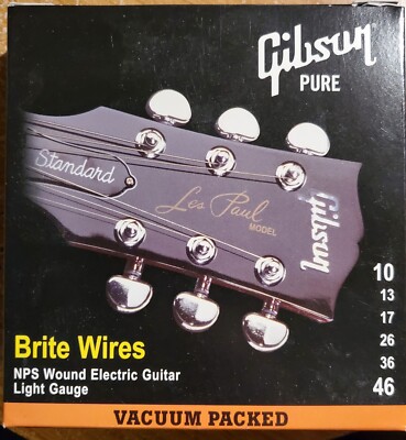 Gibson Pure Brite Wires Light Gauge NPS wound Electric guitar 010-046 ...