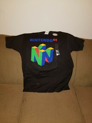 Officially Licensed Nintendo 64 Video Game Logo Black T-Shirt Size XL ...