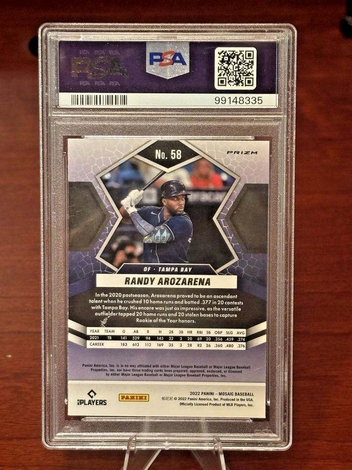 2022 Panini Mosaic Randy Arozarena Genesis SSP PSA 10 GEM MINT Case Hit ...