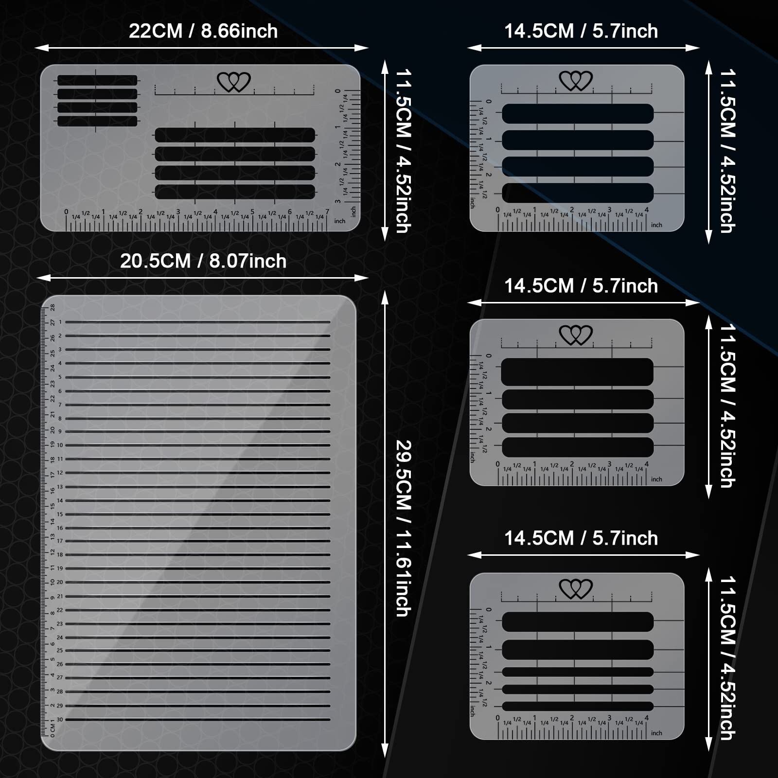 5 Pack Straight Line Stencil for Journaling and Envelope Addressing ...