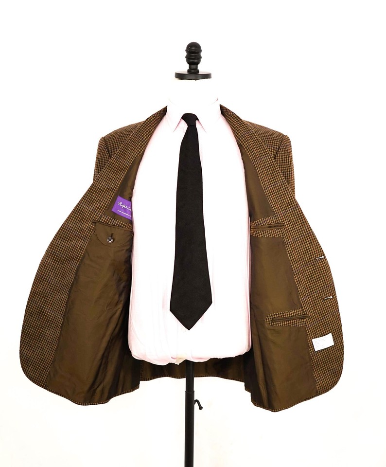 $2,695 RALPH LAUREN PURPLE LABEL - Collegiate Houndstooth Multi-Color ...