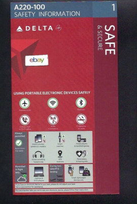 DELTA AIRLINES AIRBUS A220-100 SAFETY CARD 11/2020 SAFE & SECURE | eBay