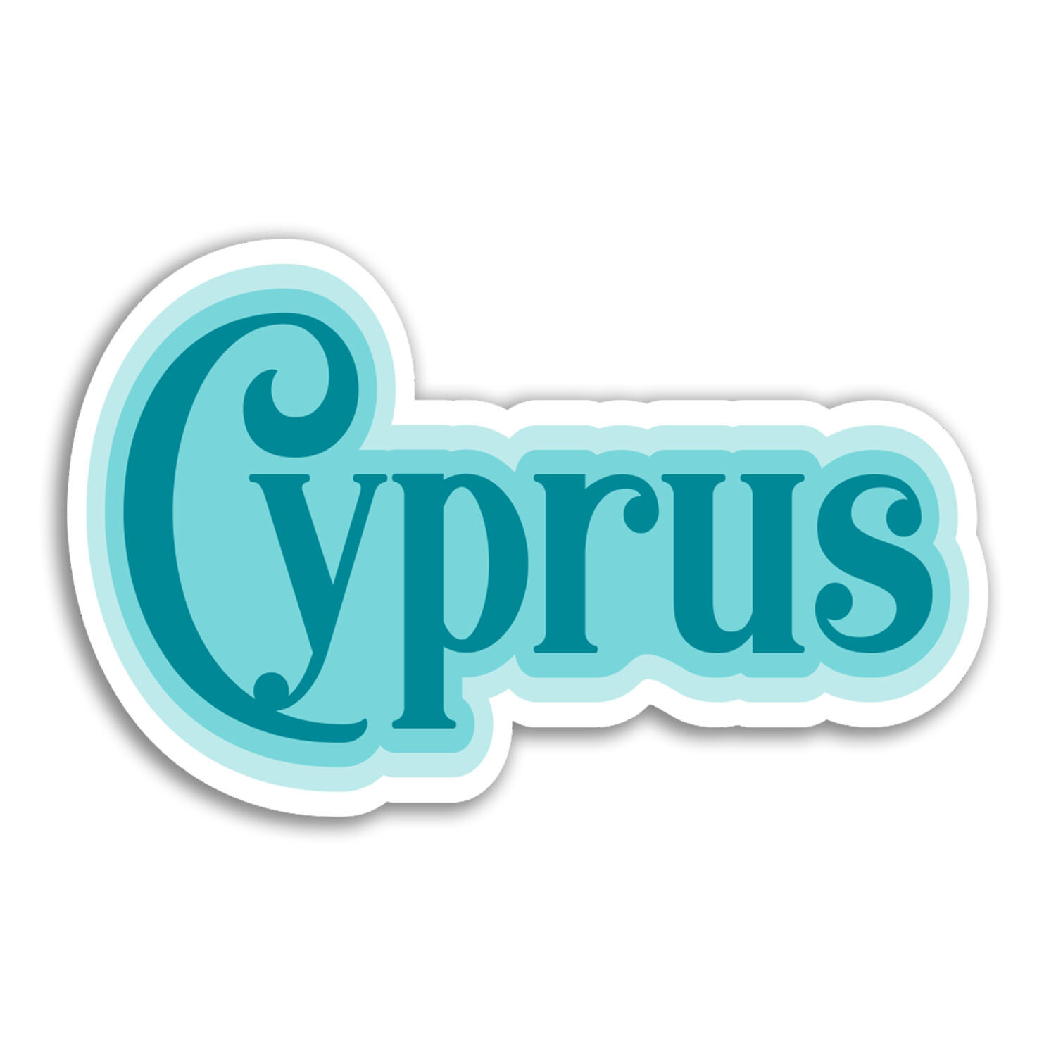 2 x 10cm Cyprus Vinyl Stickers - Holiday Travel Sticker Laptop Luggage ...