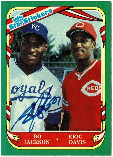 1987 Fleer Stickers Bo Jackson RC Signed Autographed Auto Baseball Card ...