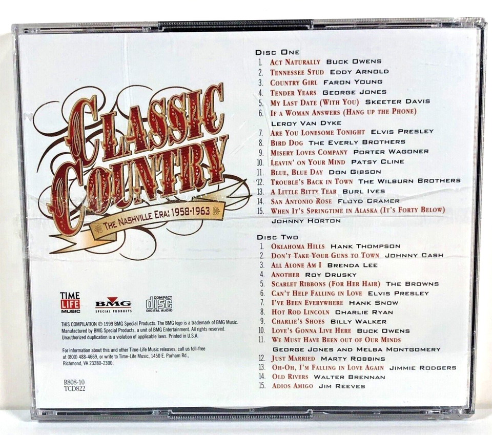 Classic Country The Nashville Era 1958-1963 Various Artists CD 2 Discs ...