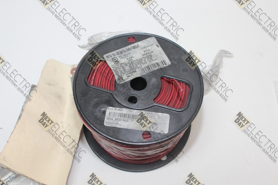 MTW, AWG16, 16 AWG Cable Building Wire Copper PVC 500ft 600v Red ...