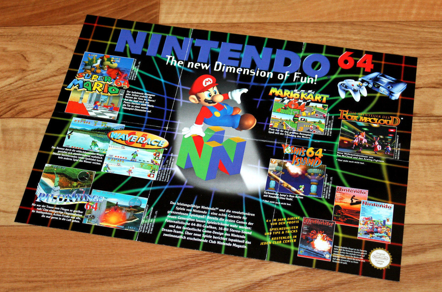 N64 Nintendo 64 Ad Flyer Mini Poster Star Fox Super Mario Kart ...