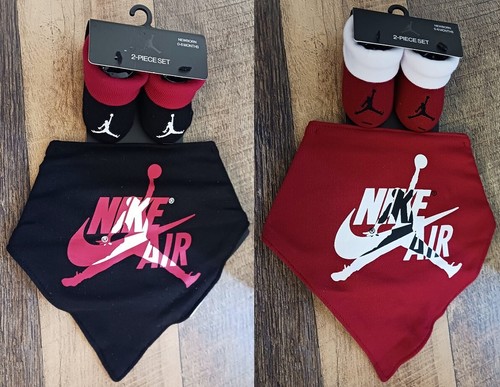 Baby Boy 2 Bib & Booties Sets Nike Air Michael Jordan Black Red New ...