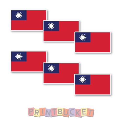 Taiwan Flag sticker 60mm 6 pack quality water/fade proof vinyl | eBay