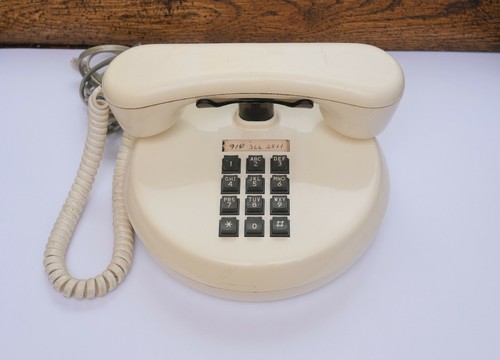 Vintage Northern Telecom Push Button Telephone Ivory White Round ...