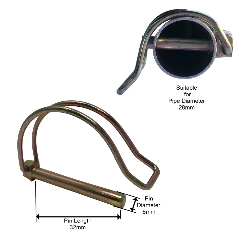 YARDMAN 10-pcs Pipe Tube Linch Lynch Pin 6mm x 32mm for 28mm Shaft Lock ...