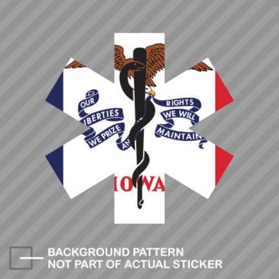 Iowa State Shaped EMT Flag Sticker Decal Vinyl EMS Paramedic IA | eBay