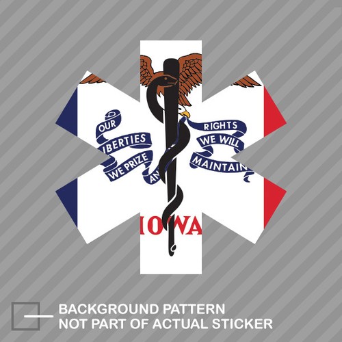 Iowa State Shaped EMT Flag Sticker Decal Vinyl EMS Paramedic IA | eBay