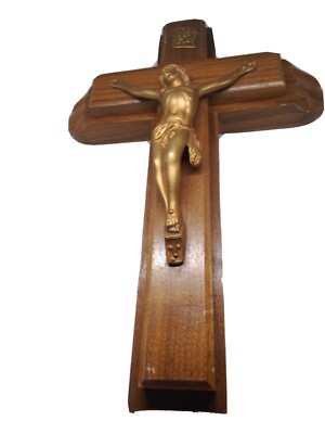 Vintage Wooden Crucifix Cross Last Rites/Sick Call/ Candles & Holy ...