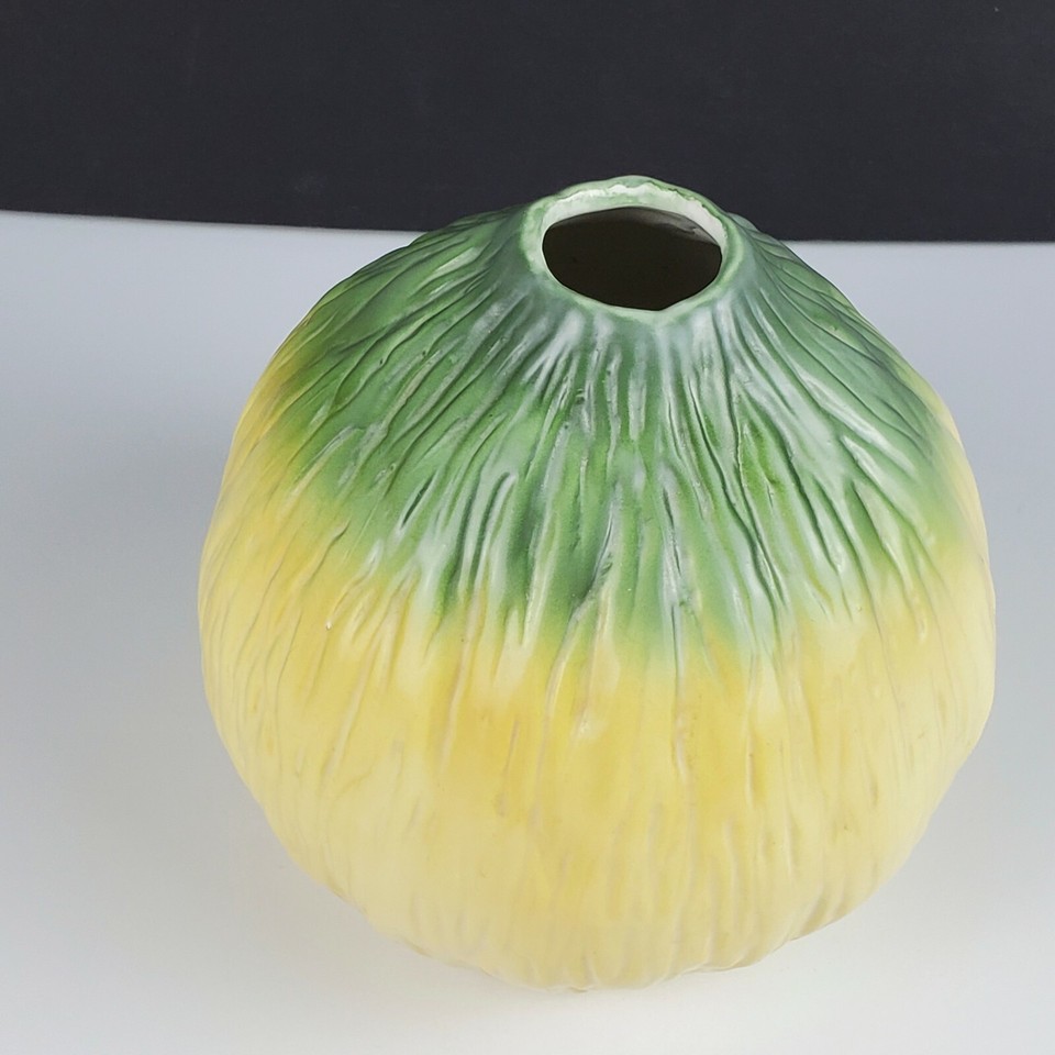Mann 6in Ceramic 1995 Gourd Pottery Yellow to Green Radiant Signed | eBay