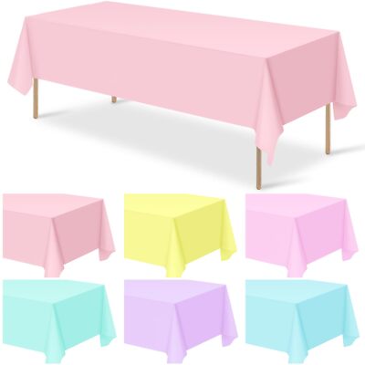12pcs Plastic Pastel Color Tableclothsassorted Color Table Cloth ...