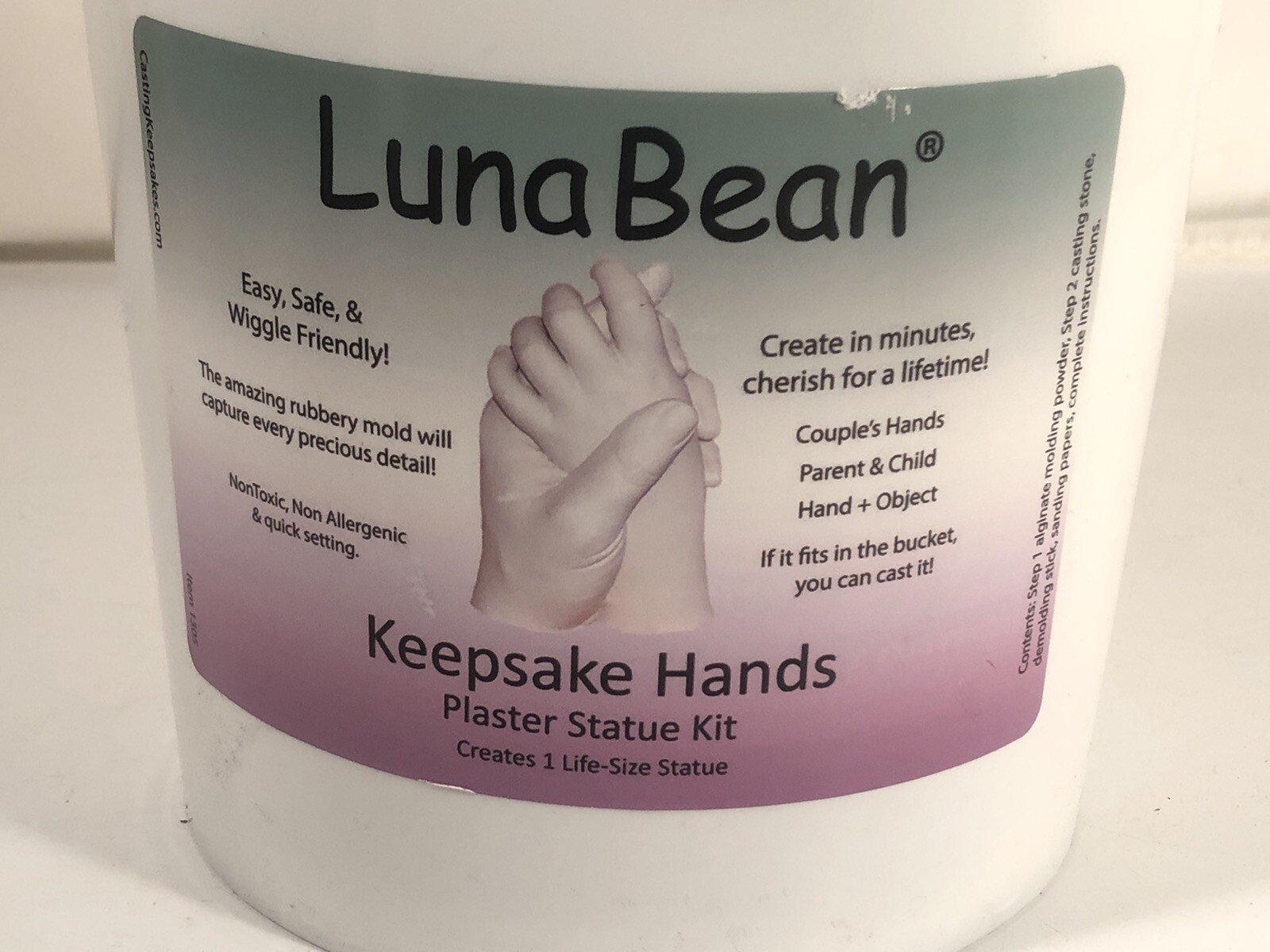Luna Bean Keepsake Hands Casting Kit DIY Plaster Hand Holding Craft for ...