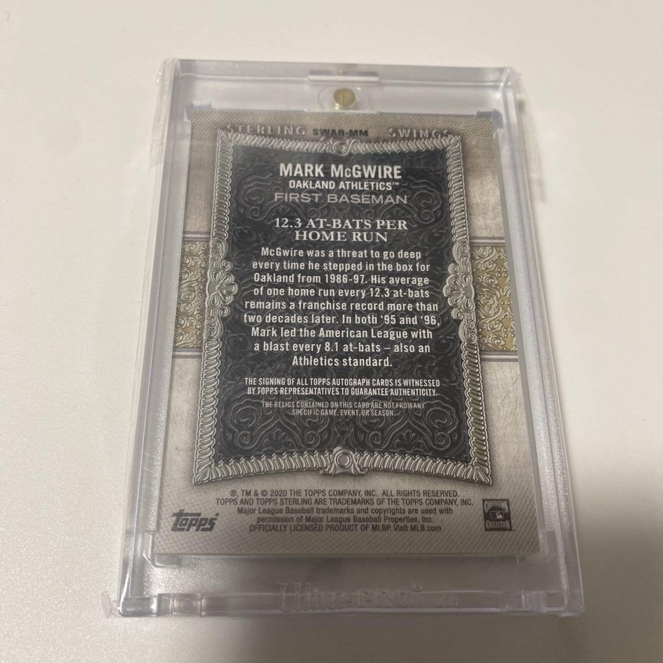 Mark McGwire Autographed 1/1 Card Oakland Athletics 1B Mint Condition ...