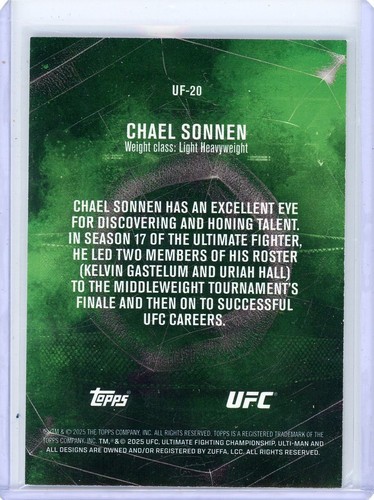 2025 Topps UFC Knockout - The Ultimate Fighter Chael Sonnen #UF-20 ...