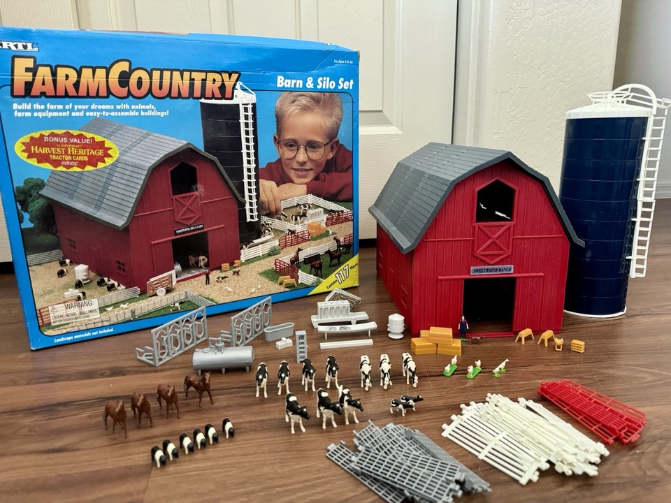 Ertl Farm Country Barn and Silo Set - Complete Set- Used - 90s Vintage ...