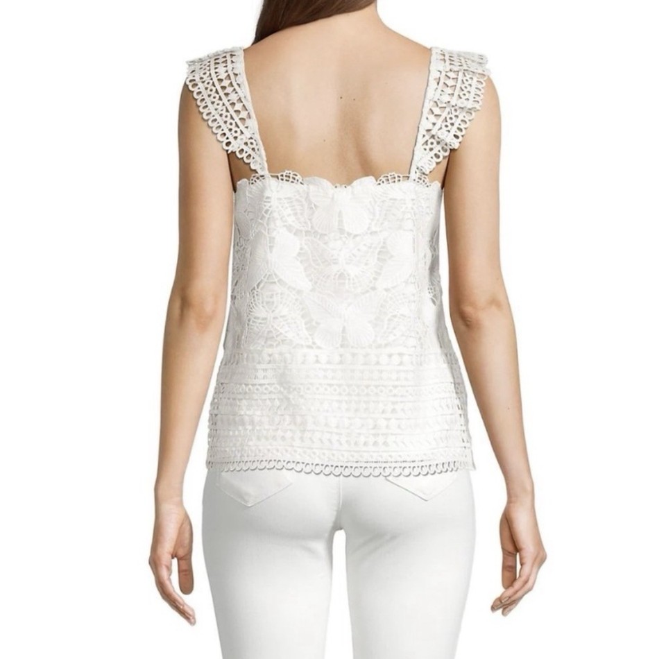Lilly Pulitzer Azaria Too Fly Butterfly Lace Tank Top in Resort White ...