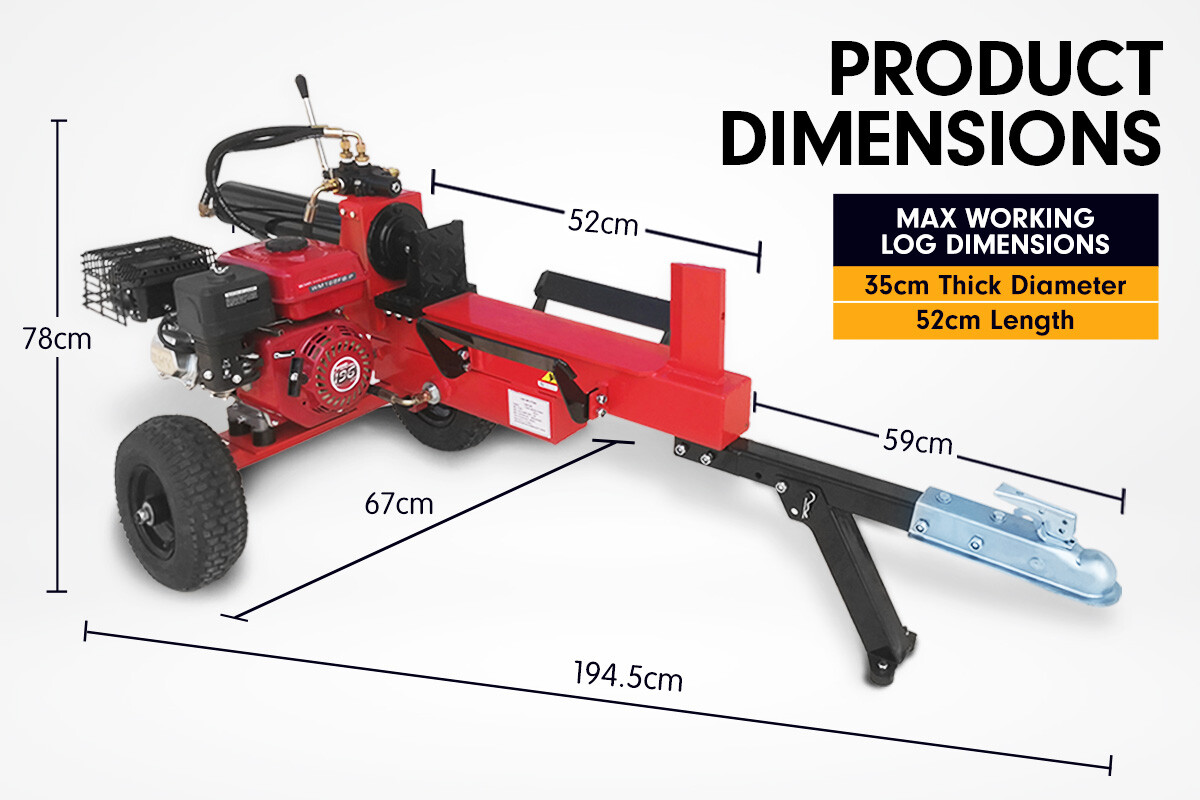 Ducar 20T PETROL HYDRAULIC LOG SPLITTER WOOD TIMBER FIREWOOD BLOCK ...