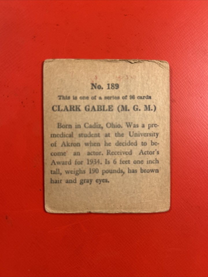 Clark Gable Card Non-Sports M.G.M. | eBay