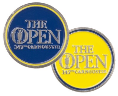 2018 OFFICIAL (Carnoustie) British Open FLAT (Blue/Yellow) GOLF BALL ...
