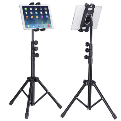 Foldable Height Adjustable Floor Tablet Tripod Stand Mount for iPad ...