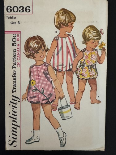 6036 Simplicity Toddler Girl Sewing Pattern Sunsuit Romper with ...