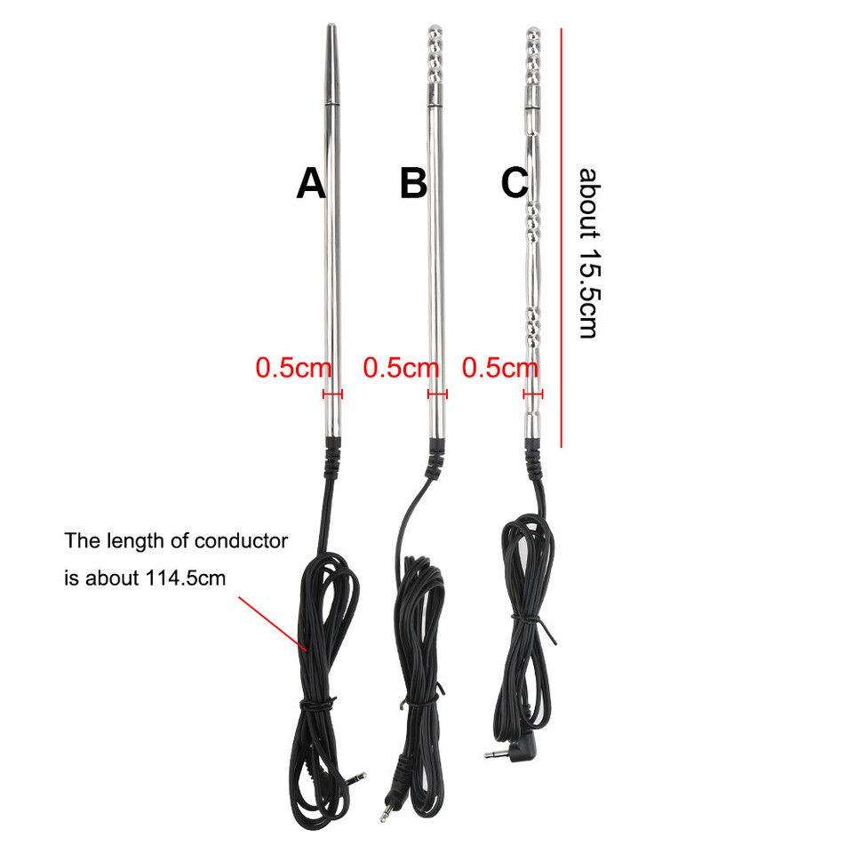 Male Electric E-stim Stretcher Urethral Sounding Rod Penis Plug Dilator ...
