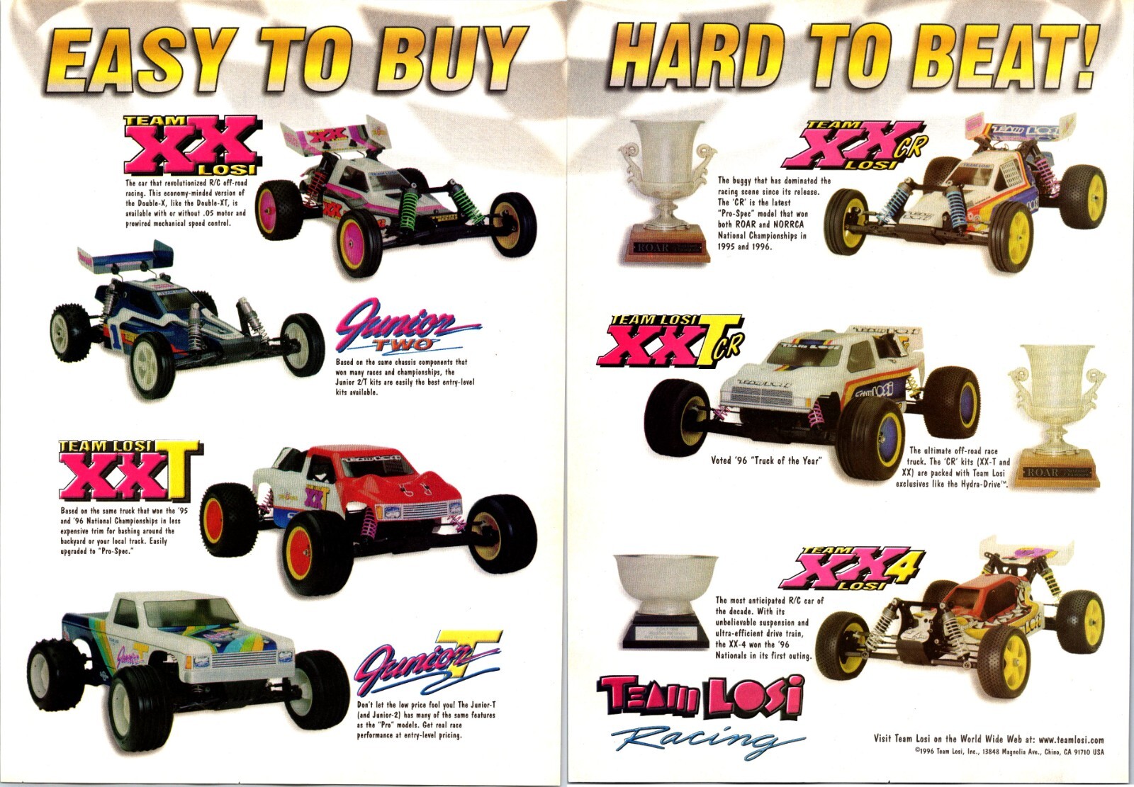 Team Losi XX Junior 2 Cars XXT Vintage Print Ad Wall Art Decor Ephemera ...