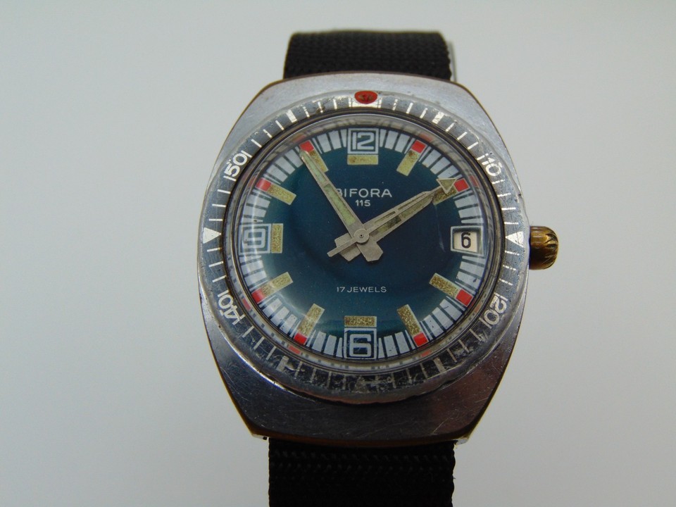 VINTAGE GERMAN SKIN DIVER 10ATM - BIFORA 115 - cal. BIFORA 115/1 ...
