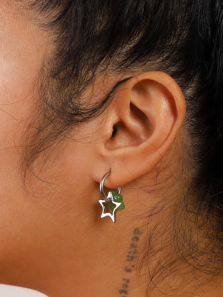 Sacina Y2k Crystal Star Earrings, Goth Emo Punk Grunge star crystal ...