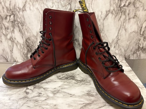 NEW Doc Martens 1460 Boots Size 44 / 10.5 US Cherry Red Leather | eBay