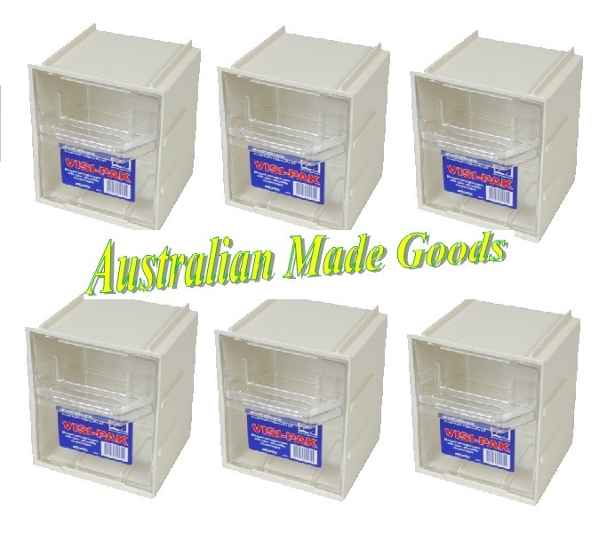 Visi-Pak Box Fischer IH-041 Medium Storage Box - Carton of 6 | eBay ...
