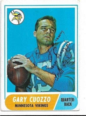 GARY CUOZZO 1968 Topps Signed Autographed Football card #185 Minnesota ...