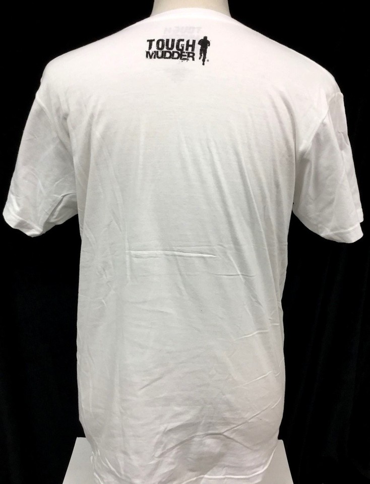 NATURALLY TOUGH MUDDER T SHIRT MENS CHALLENGE GYM JOG RUN WHITE SPORTS ...